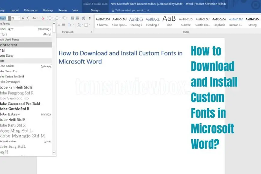 How to Download and Install Custom Fonts in Microsoft Word? - Tom's ...